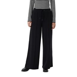 comma, Comma Casual Identity Damen comma casual identity Jogger Pants unifarben, elastische, casual, mit Kordel, weites Bein schwarz 42, N-Gr