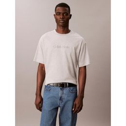 Calvin Klein Herren T-Shirt &raquo;A - Rel Fashion Logo Tee&laquo; Mit Rundhalsausschnitt grau XL