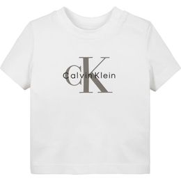 Calvin Klein Jeans M&auml;dchen T-Shirt &raquo;MONOGRAM SS T-SHIRT&laquo; f&uuml;r Babys bis 2 Jahre, Logo-Druck wei&szlig; 68
