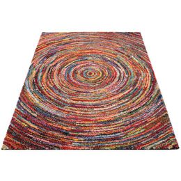 OCI DIE TEPPICHMARKE Hochflor-Teppich &raquo;Sixteen Round&laquo; rechteckig 25 mm H&ouml;he Langflor, Shaggy, modernes Design, Wohnzimmer, Kinderzimmer bunt 