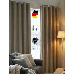 WIRTH Vorhang &raquo;Trondheim B&laquo; &Ouml;sen 1 Stk. tlg. grau Chenille, Polyacryl 255cm, &Ouml;sen, 131cm