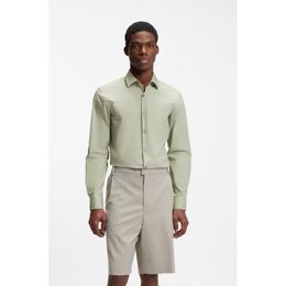 Hugo Herren Hugo Langarmhemd &raquo;Kenno&laquo; Slim-Fit Hemd aus b&uuml;gelleichter Baumwoll-Popeline gr&uuml;n 41, N-Gr