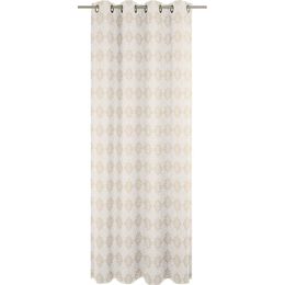 Adam Vorhang &raquo;Romantic Puligny&laquo; &Ouml;sen 1 Stk. tlg. aus 100% Bio-Baumwolle beige Jacquard, Baumwolle (Bio-Baumwolle) 175cm, &Ouml;sen, 145cm