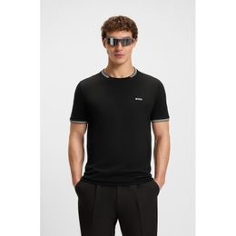 BOSS Green Herren BOSS Green T-Shirt &raquo;Taul Stretch-Baumwoll-Pique&laquo; aus softem Stretch-Baumwoll-Piqu&eacute;, Regular Fit, K&uuml;hlend schwarz 4XL