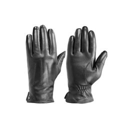 Pearlwood Damen Pearlwood Lederhandschuhe &raquo;GRAY&laquo; Weiches Innenfutter mit Wollanteil, dekorative Ziern&auml;hte schwarz 10