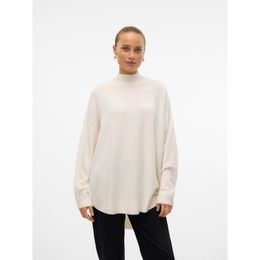 V&eacute;ro Moda Vero Moda Damen Strickpullover &raquo;VMPLAZA LS HIGHNECK LONG PULLOVER GA BOO&laquo; Materialmix, loose fit beige XS