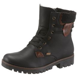 Rieker Damen Winterboots , Winterstiefelette, Schn&uuml;rstiefelette, Boots mit Tex-Ausstattung schwarz 41