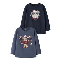name it Jungen T-Shirt &raquo;NMMVUX 2P LS TOP&laquo; Packung, 2 Baumwollmischung blau 104