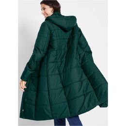bonprix Damen bonprix Steppmantel &raquo;Steppmantel mit abnehmbarer Kapuze&laquo; mit abnehmbarer Kapuze, mit Eingrifftaschen, mit Stehkragen gr&uuml;n 44