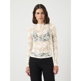 Y.A.S Damen Langarmshirt &raquo;YASLACEY LS LACE TOP S. NOOS&laquo; Materialmix, slim fit XXL