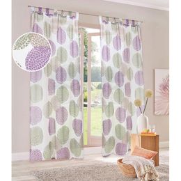 OTTO home Gardine &raquo;Belem&laquo; Schlaufen 1 Stk. tlg. 1 oder 2 Schals, Vorhang, Fertiggardine, Kreise beige Voile, Polyester 145cm, Schlaufen, 140cm