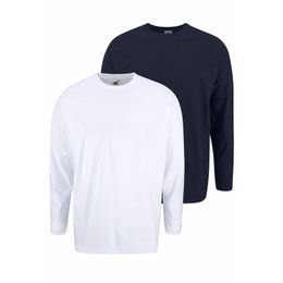 Fruit of the Loom Herren Fruit of the Loom Langarmshirt Packung, 2 Stk. aus reiner Baumwolle, 2-er Pack blau XXXL (62/64)