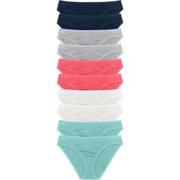 bonprix Damen bonprix Slip &raquo;Slip (10er Pack)&laquo; Packung, 10 Stk. bequeme Passform, aus Baumwolle, verschiedene Farben, im 10er Pack blau 44/46 (L), 10 
