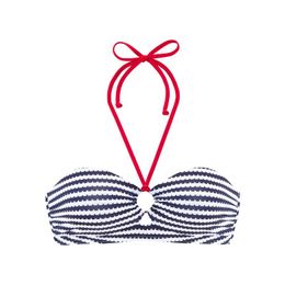s.Oliver Damen s.Oliver Bandeau-Bikini-Top &raquo;Elain&laquo; mit kontrastfarbigem Zierring blau 42, Cup A/B