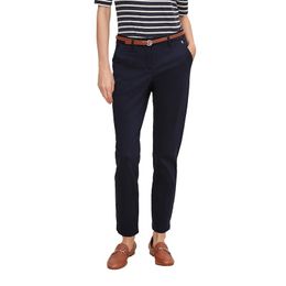 comma, Comma Damen Chinohose mit G&uuml;rtel und Stretch blau 36, N-Gr