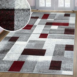 OTTO home Teppich &raquo;Corine&laquo; rechteckig 9 mm H&ouml;he mit besonders weichem Flor, Kurzflor, modernes Karo-Design rot Obermaterial: 100% Polypropylen B : 