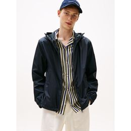 Tommy Hilfiger Herren Blouson &raquo;RWB HOODED JACKET&laquo; mit Kapuze Freizeitjacke, &Uuml;bergangsjacke elastische B&uuml;ndchen, wasserabweisend blau L