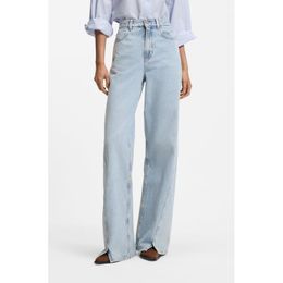 BOSS Orange Damen BOSS Orange High-waist-Jeans &raquo;MARLENE SLIT HR Premium Damenmode&laquo; mit Wide Leg-Passform, Schlitz-Details blau 31, L&auml;nge 32