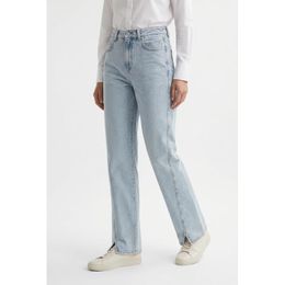 BOSS Orange Damen BOSS Orange High-waist-Jeans &raquo;MARLENE SLIT HR Premium Damenmode&laquo; mit Wide Leg-Passform, Schlitz-Details blau 28, L&auml;nge 34