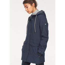 Polarino Damen Softshellparka mit Kapuze mit Fleece-Innenseite, aus Softshell, wasserabweisend, winddicht blau 40