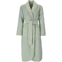 Vossen Damenbademantel &raquo;Catania, ideal f&uuml;r Sauna & Spa, Hotelbademantel, Morgenmantel&laquo; gr&uuml;n Waffelpiqu&eacute; M L: 120cm