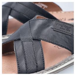 Rieker Herren Pantolette Sommerschuh, Strandschuh, Schlappen, Hausschuh mit Label schwarz 46