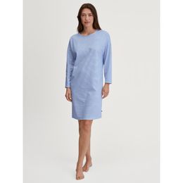 Calida Damen Calida Nachthemd &raquo;Lovely Nights&laquo; Langarm, Rundhals, Pure Cotton, Single Jersey, weich, atmungsaktiv blau S (40/42), N-Gr