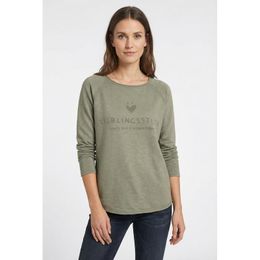 LIEBLINGSST&Uuml;CK Lieblingsst&uuml;ck Damen Sweatshirt &raquo;CathrinaEP&laquo;, mit Logo-Print gr&uuml;n XL (42)