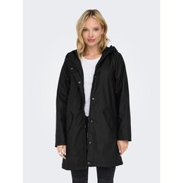 Only Damen Only Funktionsmantel &raquo;ONLSALLY RAINCOAT OTW NOOS&laquo; mit Kapuze und Teddypl&uuml;schfutter schwarz XS