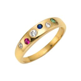 Firetti Damen Goldring &raquo;Schmuck Geschenk Gold 333 Damenring Goldring Edelstein Farbstein&laquo; mit Rubin, Saphir, Smaragd und Zirkonia (synth.) bunt 17, 