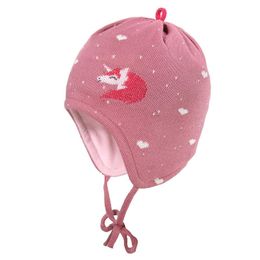 MaxiMo Jungen MaxiMo Strickm&uuml;tze Baumwolle, gef&uuml;ttert, zum Binden rosa 55