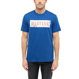 Mustang Herren Mustang T-Shirt mit Logo Schriftzug blau 3XL