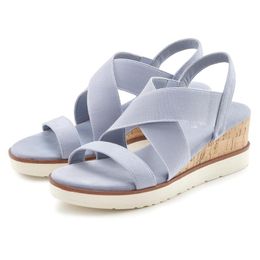 Lascana Damen Lascana Sandalette &raquo;Sommerschuh, offener Schuh, Sandale, Keilsandalette,&laquo; mit elastischen Riemchen VEGAN 43