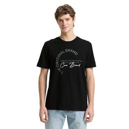Tom Tailor Denim Herren Tom Tailor Denim Kurzarmshirt mit Logo-Print schwarz XXL