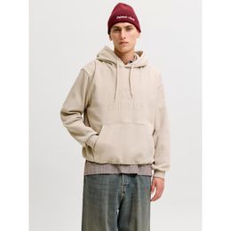 Jack & Jones Jack & Jones Herren Kapuzensweatshirt &raquo;JORFREDERIKSBERG MONOGRAM SWEAT HOOD SN&laquo;, Baumwollmischung, relaxed fit beige M