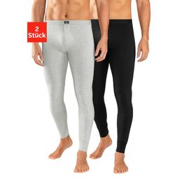H.I.S. H.I.S Herren Lange Unterhose Packung, 2 Stk. mit B&uuml;ndchen am Bein grau L, 2 Stk.