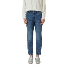 s.Oliver Damen s.Oliver 7/8-Jeans &raquo;Style Betsy&laquo; 7/8-L&auml;nge mit Perlenbesatz und offenen N&auml;hten blau 38, N-Gr