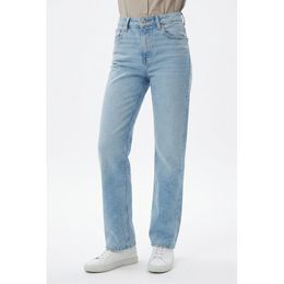 Calvin Klein Jeans Damen Straight-Jeans &raquo;HGH RS STRGHT CK ESS&laquo; Mit G&uuml;rtelschlaufen blau 28, L&auml;nge 32