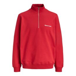 Jack & Jones Jack & Jones Sweatshirt 'JORNorrebro' Herren Gr&ouml;&szlig;e M rot / wei&szlig;