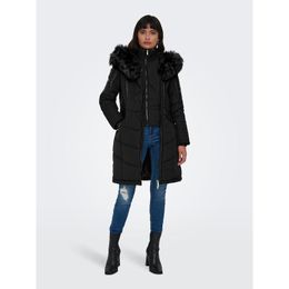 Only Damen Only Steppmantel &raquo;ONLNEWLINETTE FUR HOOD COAT OTW&laquo; schwarz L