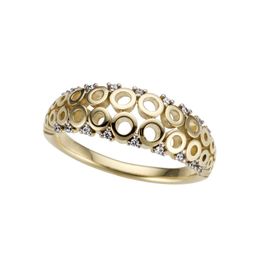 Firetti Damen Goldring &raquo;Schmuck Geschenk Gold 585optik, teilw. rhodiniert, massiv&laquo; mit Brillanten wei&szlig; 19, 0,07 P2 = erkennbare Einschl&uuml;sse, Diamanten