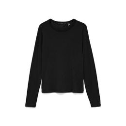 V&eacute;ro Moda Vero Moda Damen Langarmshirt &raquo;VMADA LS TOP JRS NOOS&laquo; Materialmix, regular fit schwarz L