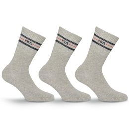 Fila Damen Socken &raquo;UNISEX LIFESTYLE PLAIN SOCKS&laquo; 3 Paar, 3 Paar tlg. mit Logo-Schriftzug grau 43-46