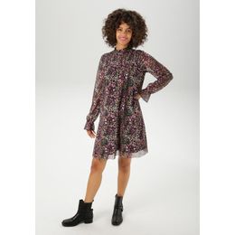 Aniston Casual Damen Aniston CASUAL Blusenkleid mit fantasievollem Leo- und Blumenmuster bedruckt rosa 44, N-Gr