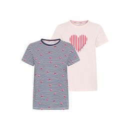 Kangaroos Damen Kangaroos T-Shirt Packung, 2 Kurzarm, Rundhalsausschnitt, mit Herzchendruck 40/42