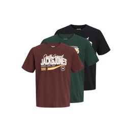 Jack & Jones Jack & Jones Herren T-Shirt &raquo;JJELOGO TEE SS O-NECK 2 COL AW26 3PK MP&laquo; Packung, 3 aus Baumwolle, mit geradem Abschluss braun XL