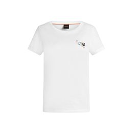 BOSS T-Shirt 'C_Elove_5' Damen Gr&ouml;&szlig;e XS beige / hellblau / altrosa / wei&szlig;