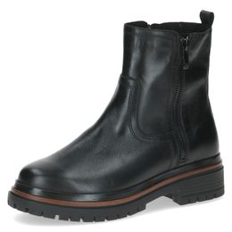 Caprice Damen Chelseaboots , Blockabsatz, Stiefelette mit Zierrei&szlig;verschluss an der Au&szlig;enseite schwarz 39