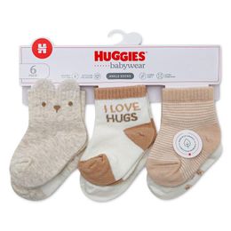Huggies Babywear Herren HUGGIES babywear Kurzsocken &raquo;HGHN 6PK QUARTER SOCKS&laquo; Packung, 6 Paar tlg. 6er Pack Baby-Socken mit B&auml;rchen-Mtoiven 3