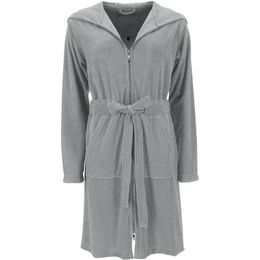 Vossen Bademantel &raquo;Tampa, ideal f&uuml;r Sauna & Spa, Hotelbademantel, Morgenmantel&laquo; 1 Stk. K&auml;ngurutasche, Rei&szlig;verschluss bunt Baumwoll-Mix XS L: 95cm